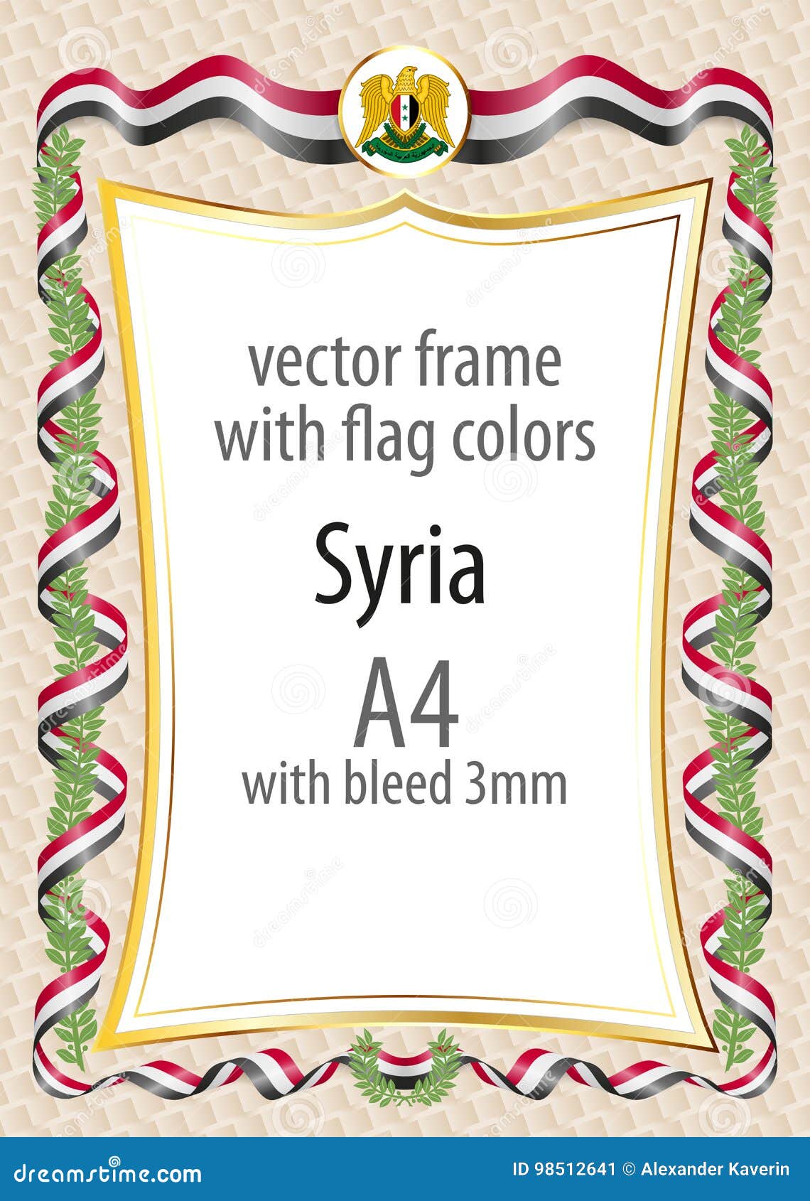 Frame and Border of Ribbon with the Colors of the Syria Flag Stock ...