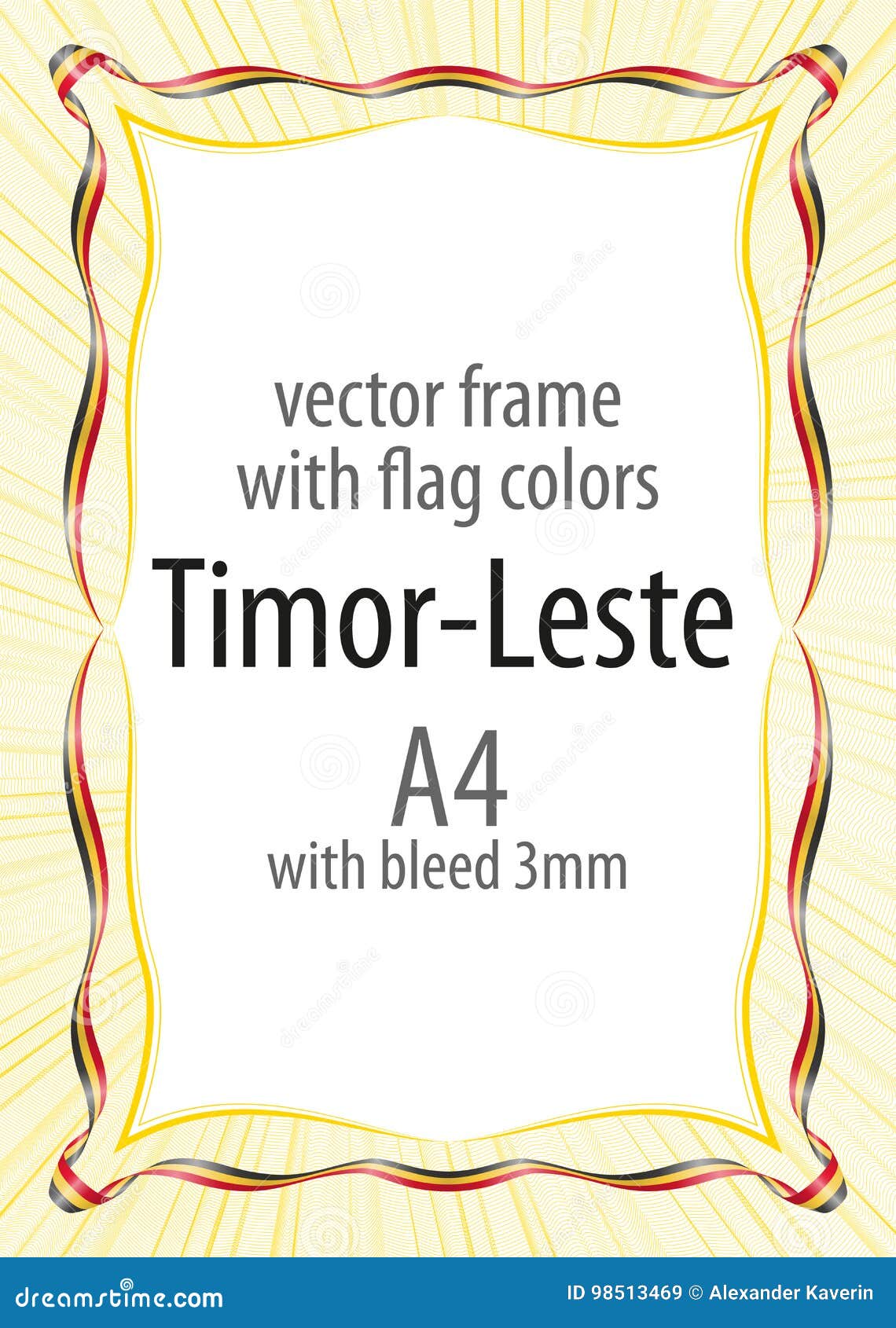 Frame and Border of Ribbon with the Colors of the Timor-Leste Flag ...