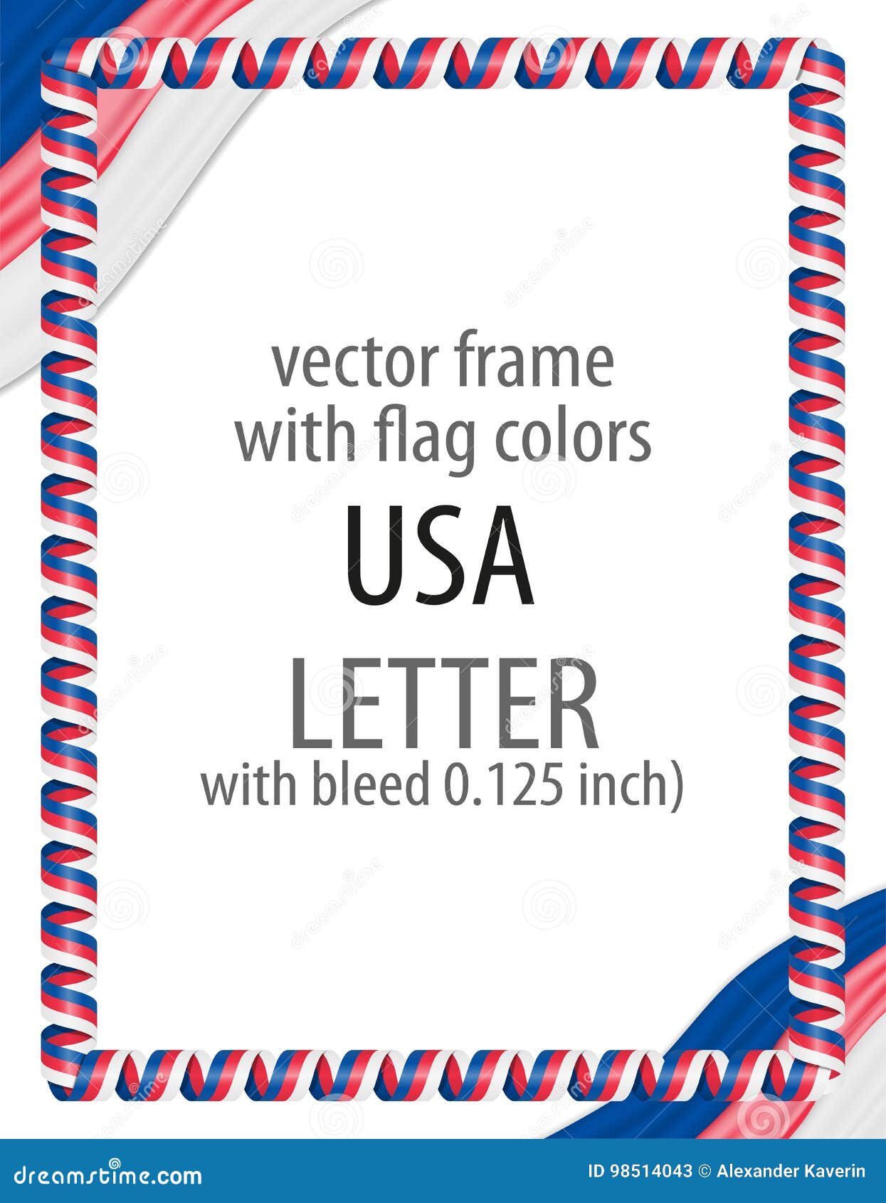 Frame and Border of Ribbon with the Colors of the USA Flag Stock Vector ...