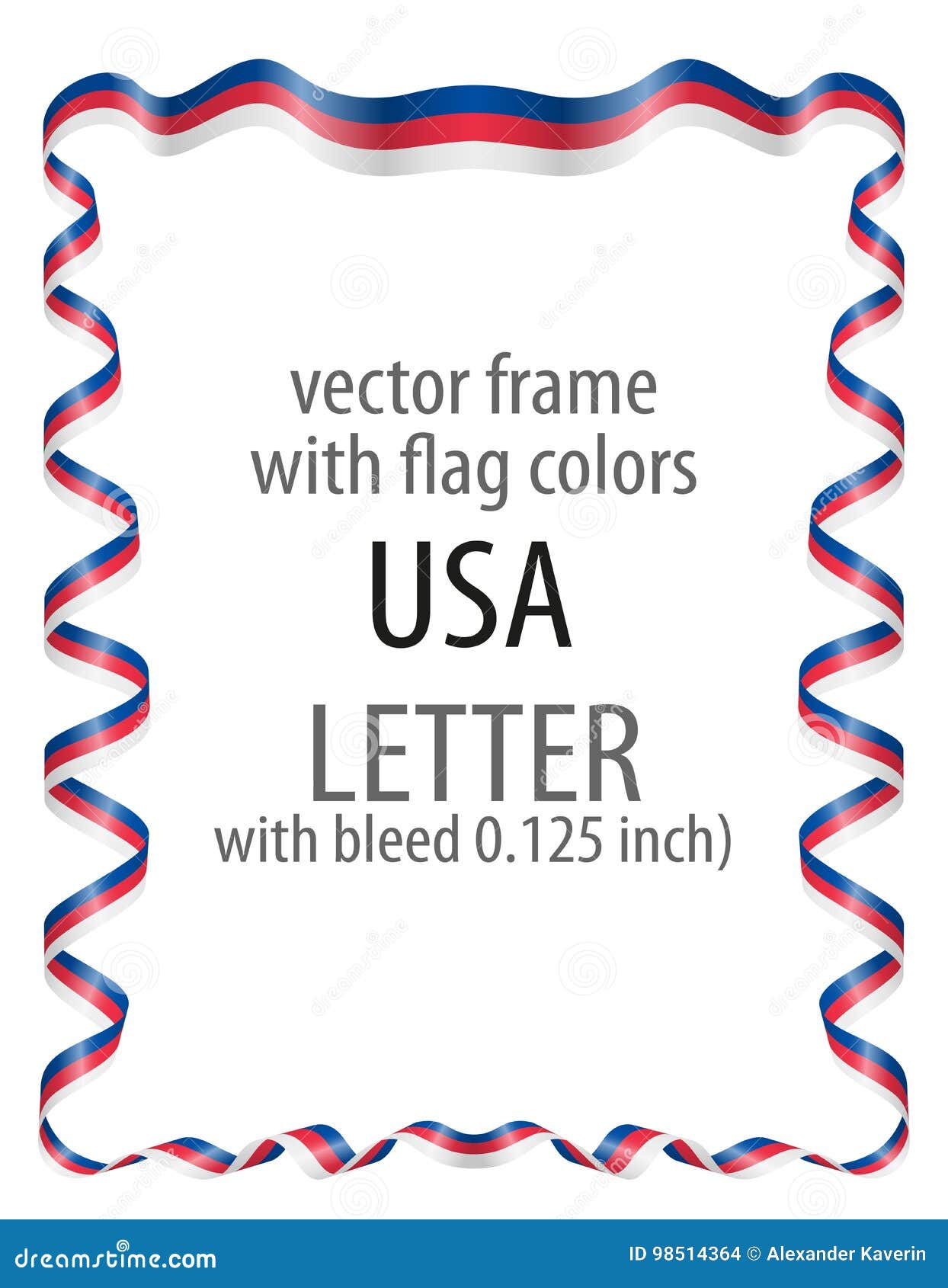 Frame and Border of Ribbon with the Colors of the USA Flag Stock Vector ...