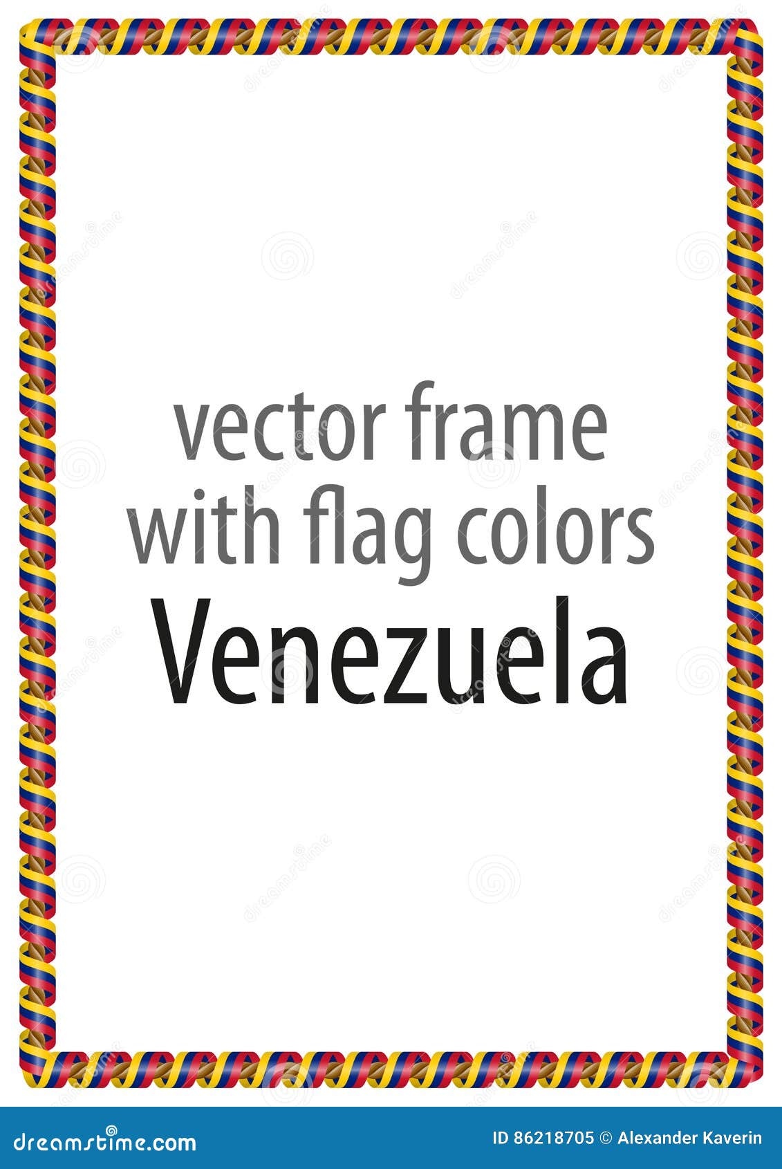Frame and Border of Ribbon with the Colors of the Venezuela Flag Stock ...