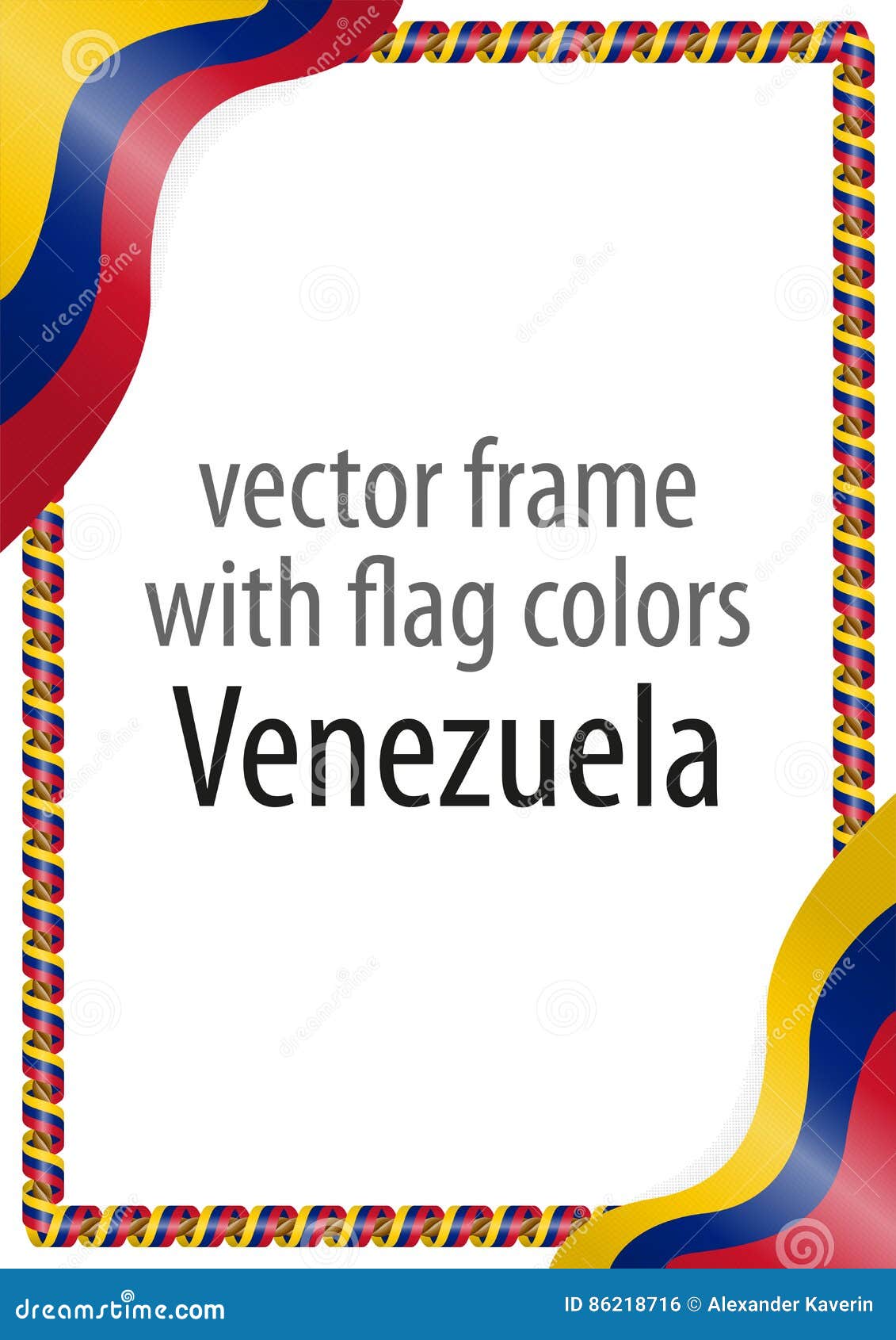 Frame and Border of Ribbon with the Colors of the Venezuela Flag Stock ...