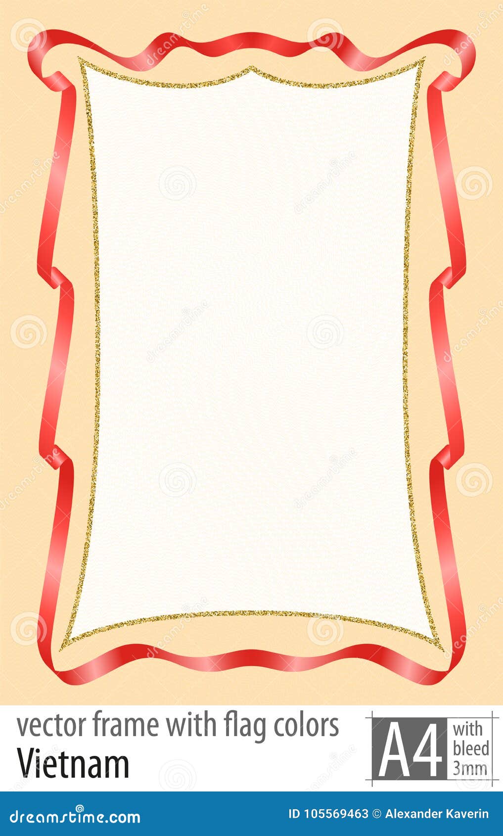 Frame and Border of Ribbon with the Colors of the Vietnam Flag Stock ...