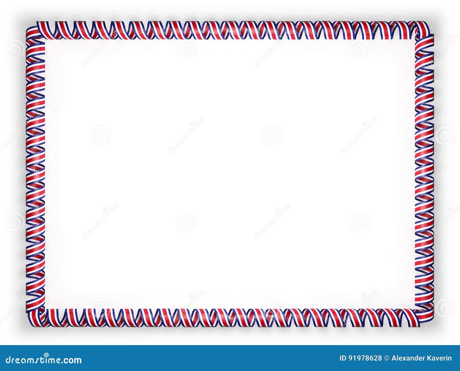 Frame and Border of Ribbon with the Costa Rica Flag. 3d Illustration ...