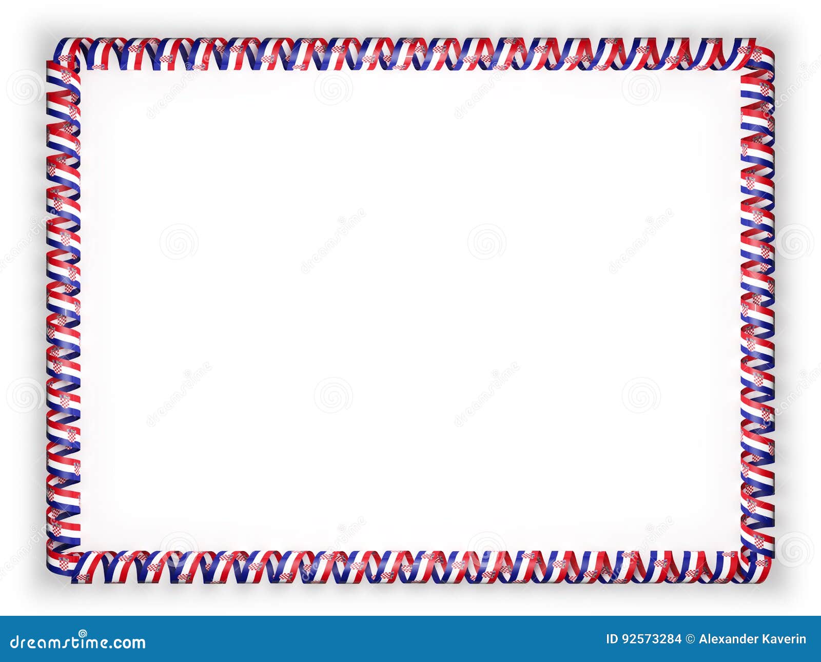 Frame and Border of Ribbon with the Croatia Flag. 3d Illustration Stock ...