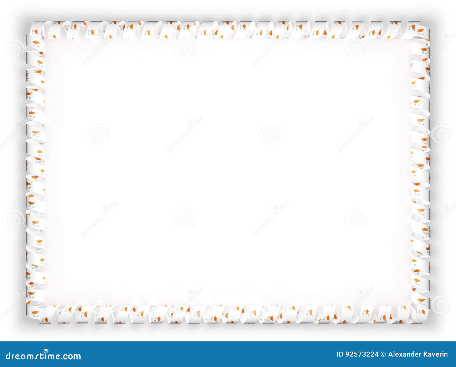 Frame and Border of Ribbon with the Cyprus Flag. 3d Illustration Stock ...