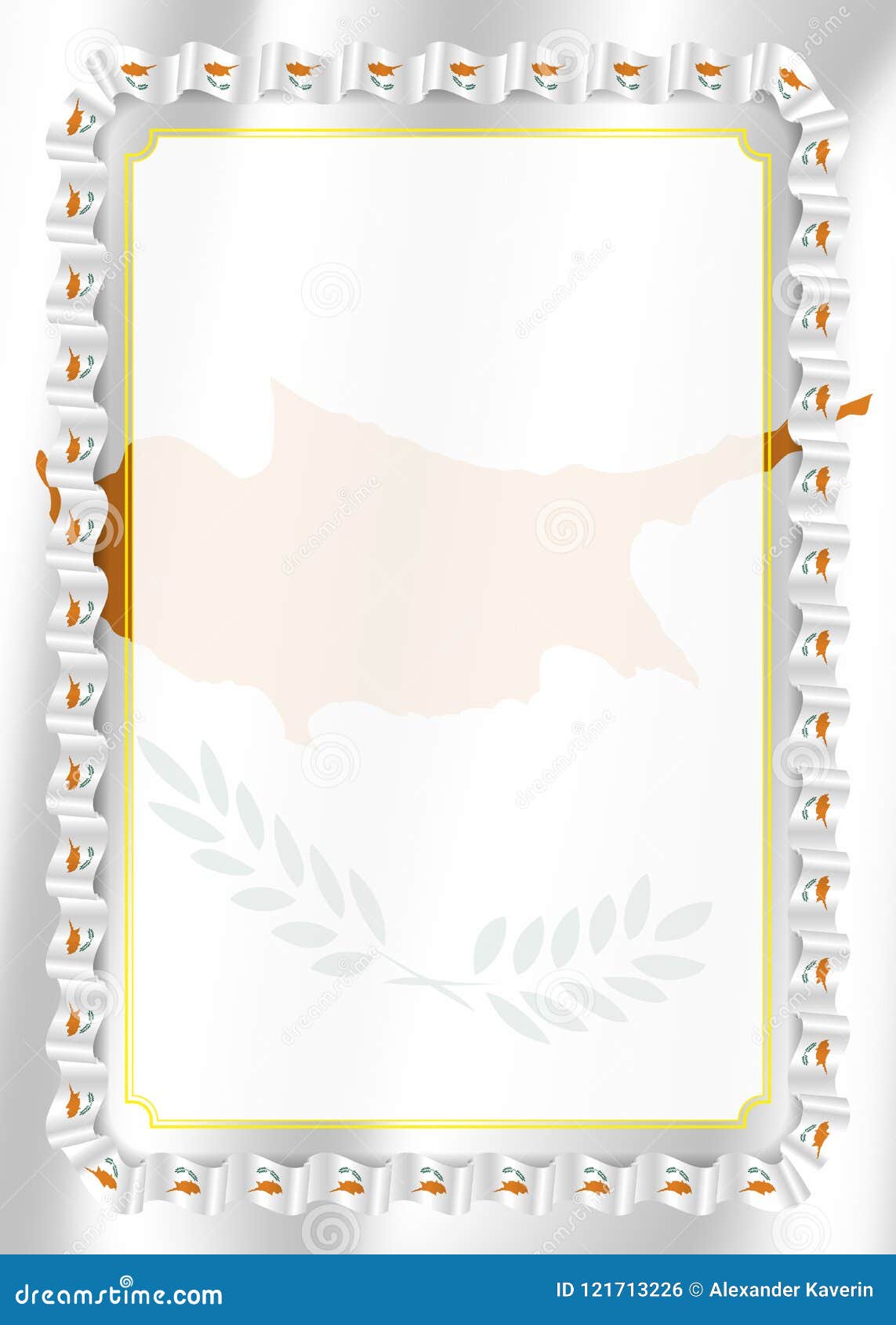 Frame and Border of Ribbon with Cyprus Flag, Template Elements for Your ...