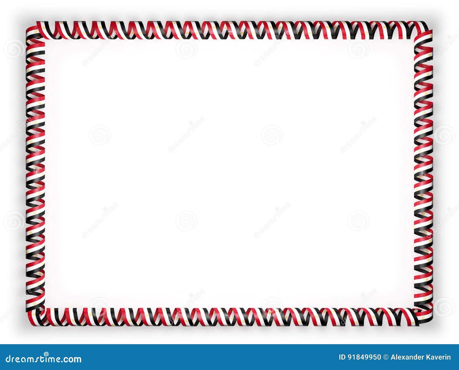 Frame and Border of Ribbon with the Egypt Flag. 3d Illustration Stock ...