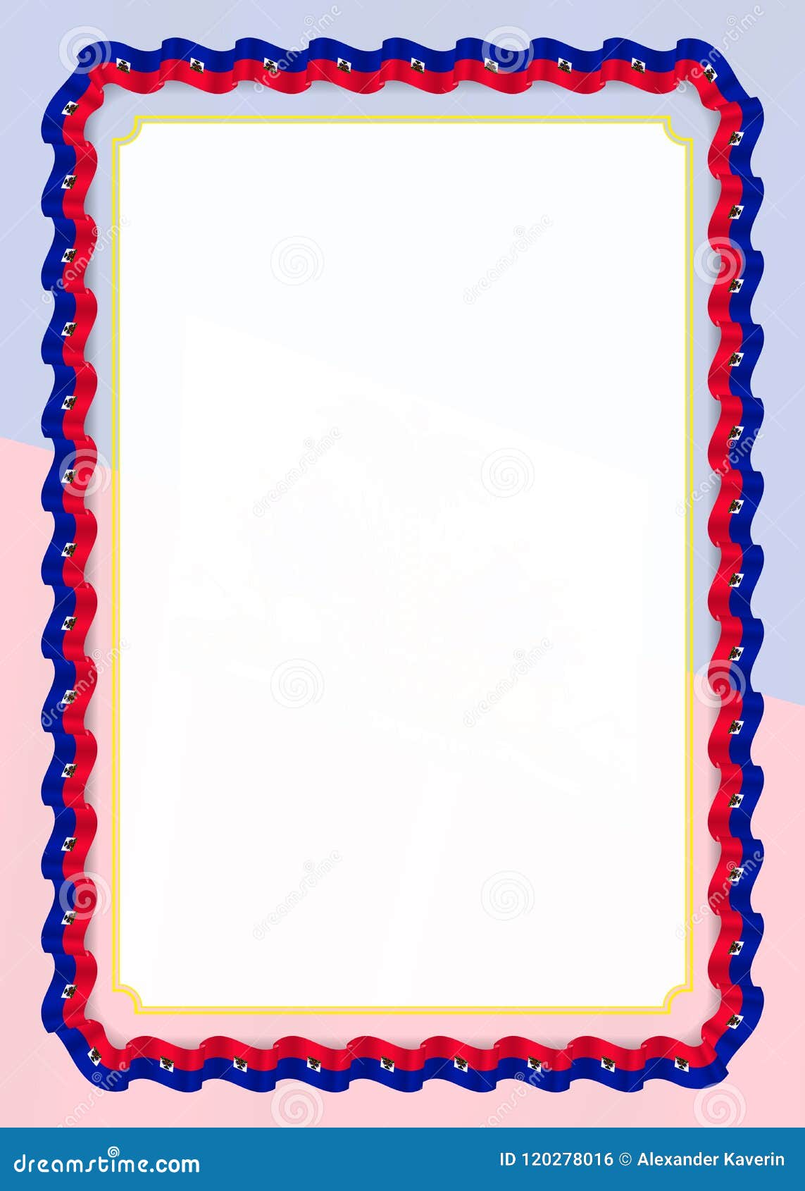 Frame and Border of Ribbon with Haiti Flag, Template Elements for Your ...