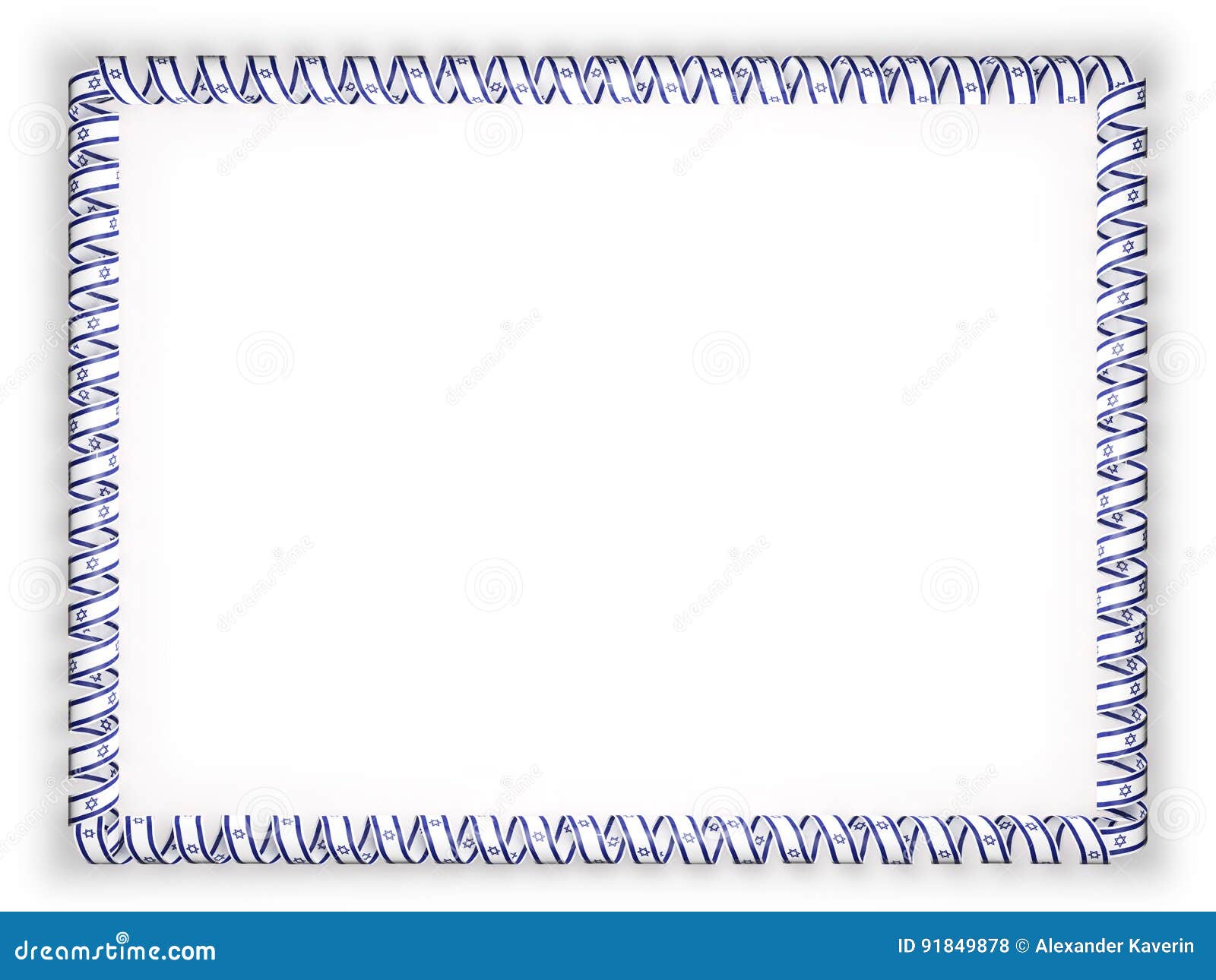 Frame and Border of Ribbon with the Israel Flag. 3d Illustration Stock ...