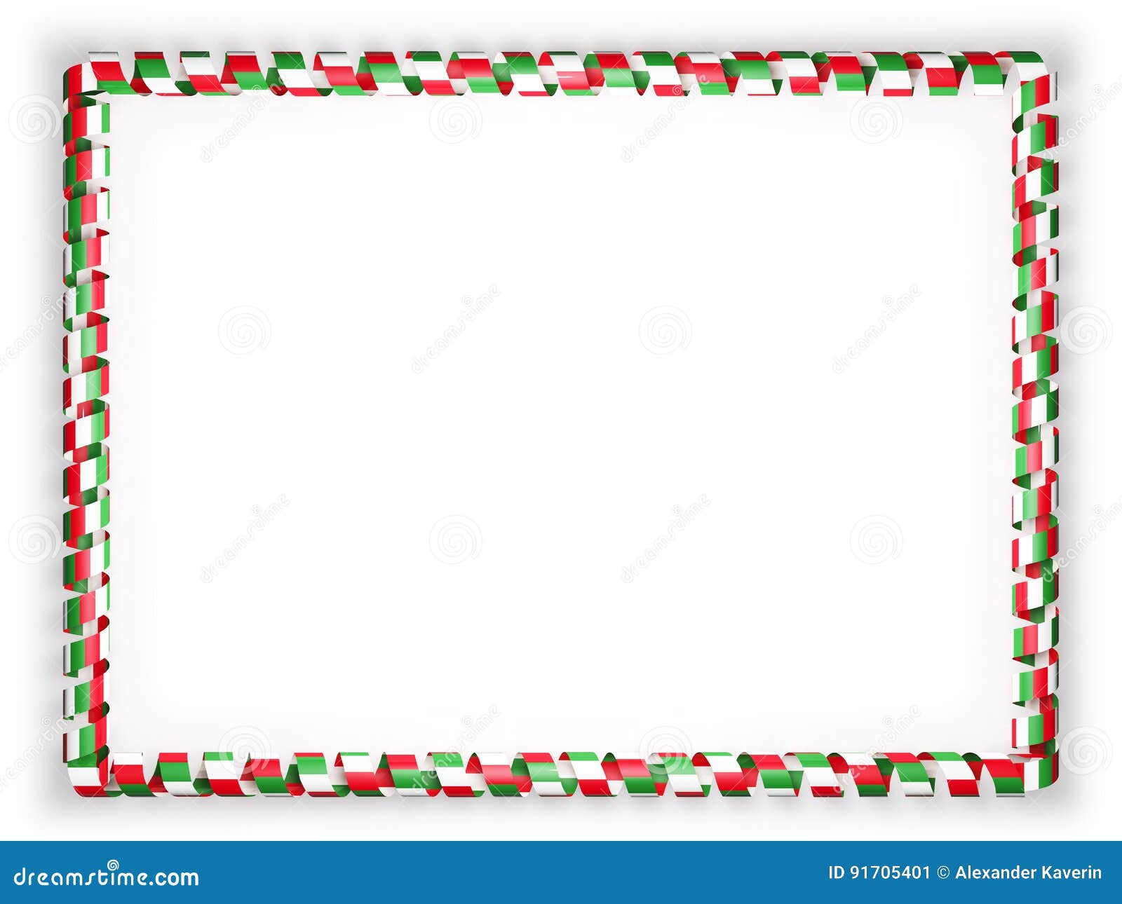 Frame and Border of Ribbon with the Italy Flag. 3d Illustration Stock ...