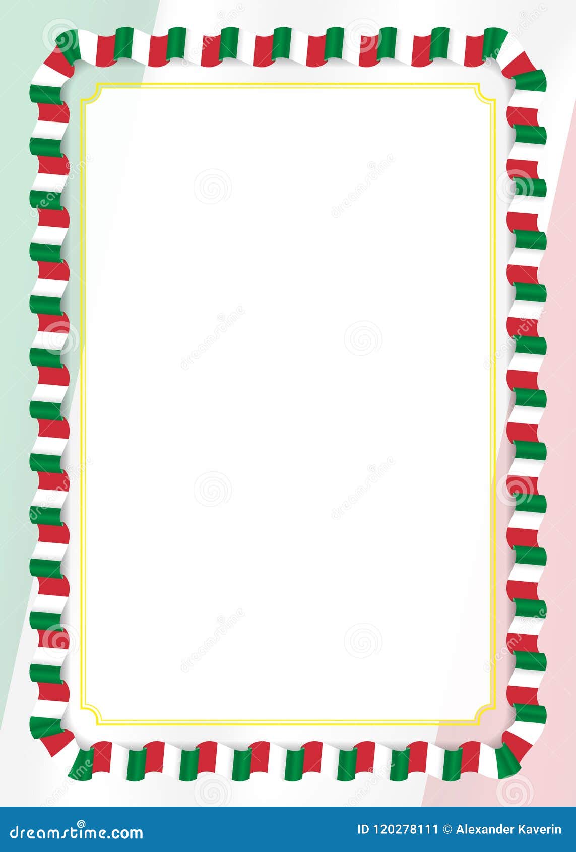 Frame and Border of Ribbon with Italy Flag, Template Elements for Your ...