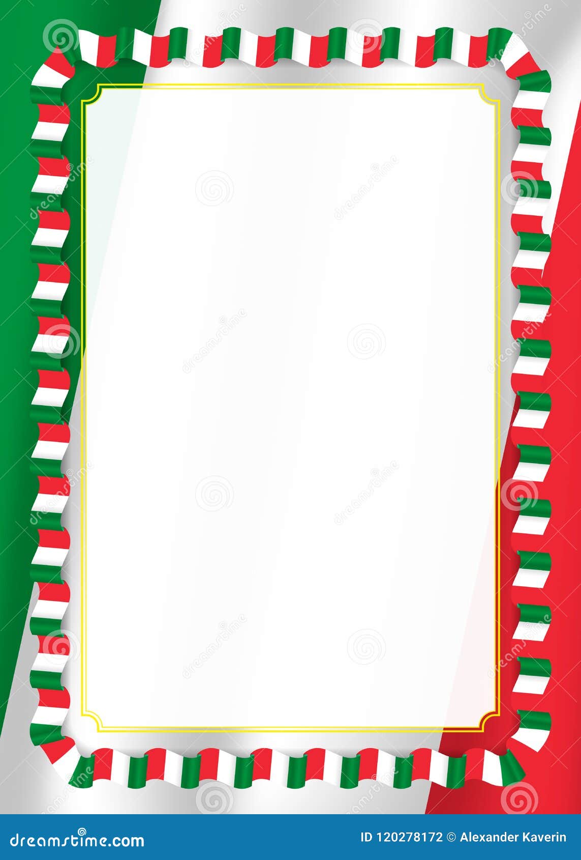 Frame and Border of Ribbon with Italy Flag, Template Elements for Your ...