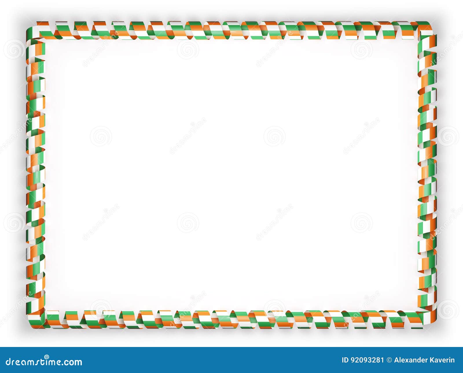 Frame and Border of Ribbon with the Ivory Coast Flag. 3d Illustration ...