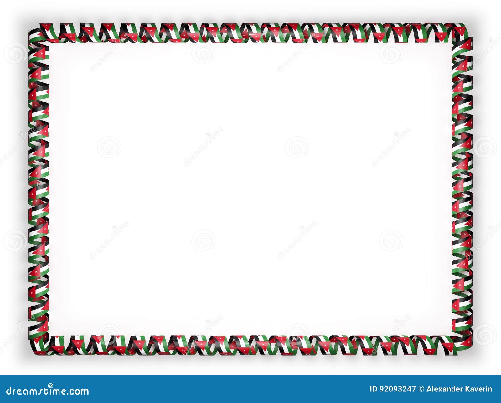Frame and Border of Ribbon with the Jordan Flag. 3d Illustration Stock ...