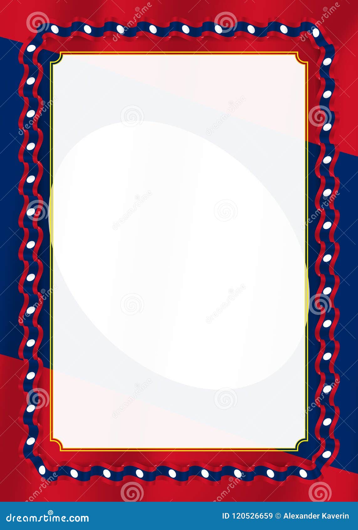 Frame and Border of Ribbon with Laos Flag, Template Elements for Your ...