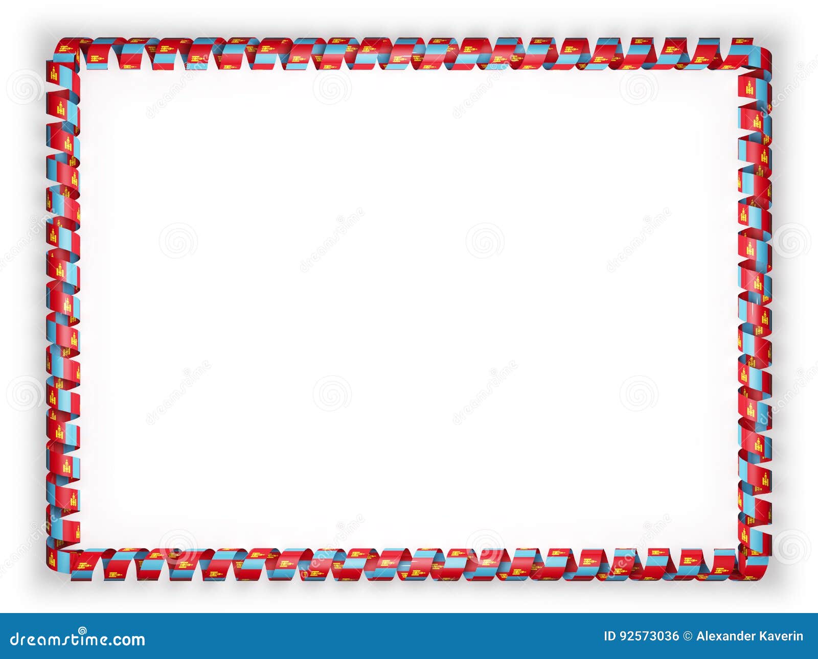 Frame and Border of Ribbon with the Mongolia Flag. 3d Illustration ...