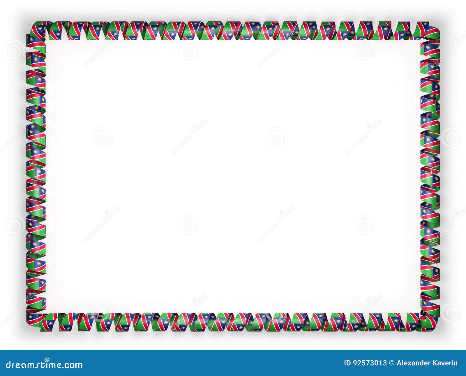Frame and Border of Ribbon with the Namibia Flag. 3d Illustration Stock ...