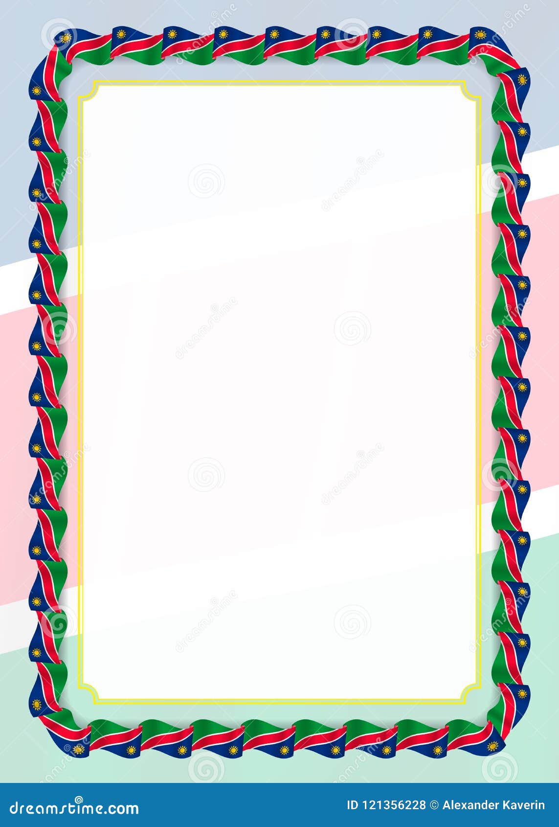 Frame and Border of Ribbon with Namibia Flag, Template Elements for ...