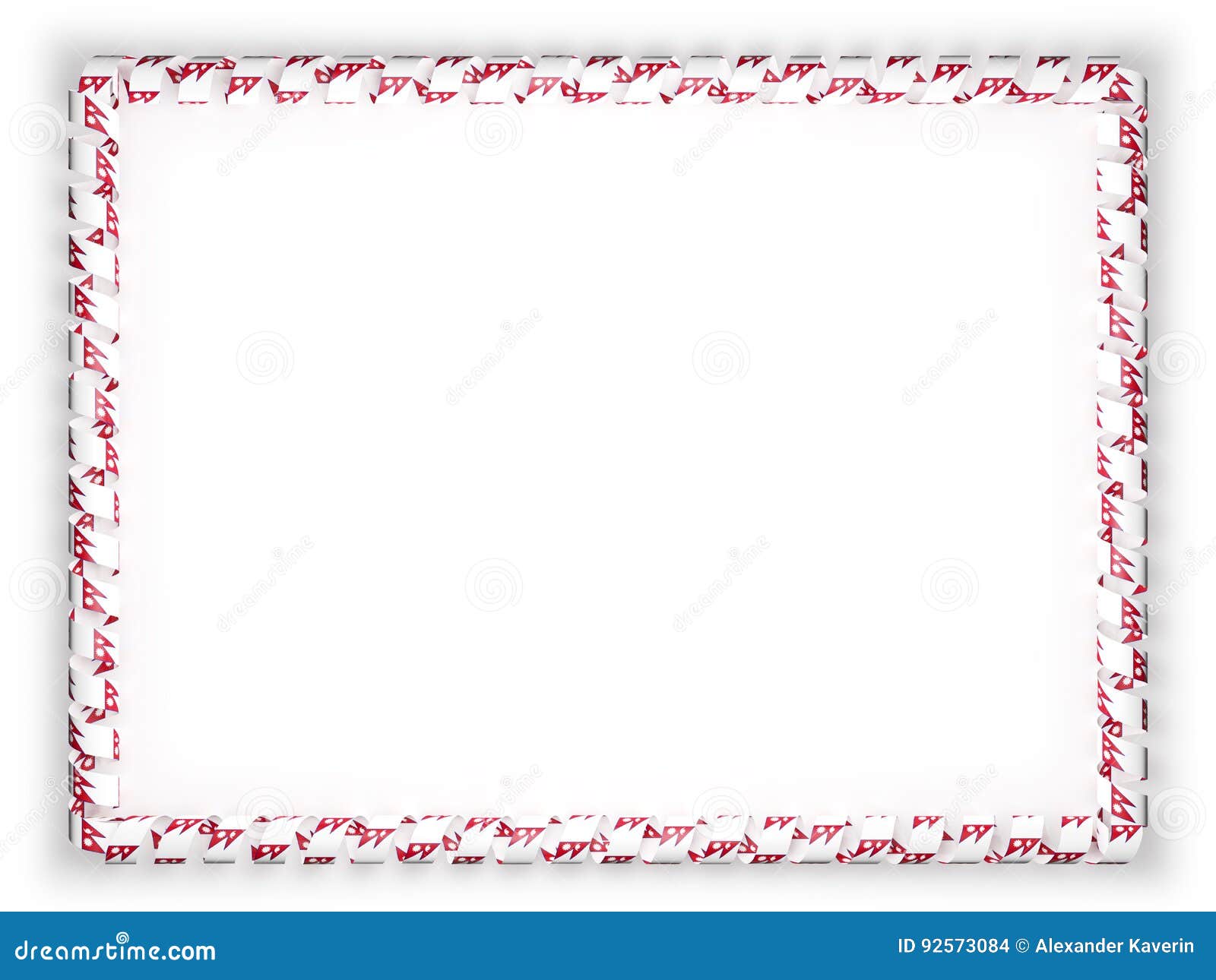 Frame and Border of Ribbon with the Nepal Flag. 3d Illustration Stock ...