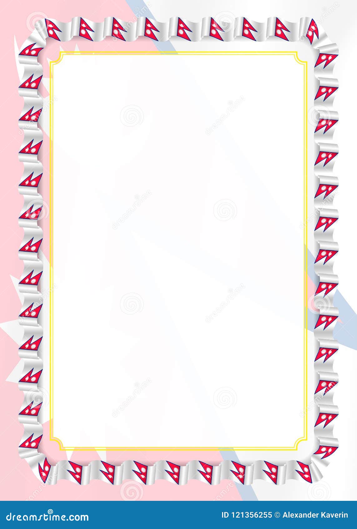 Frame and Border of Ribbon with Nepal Flag, Template Elements for Your ...