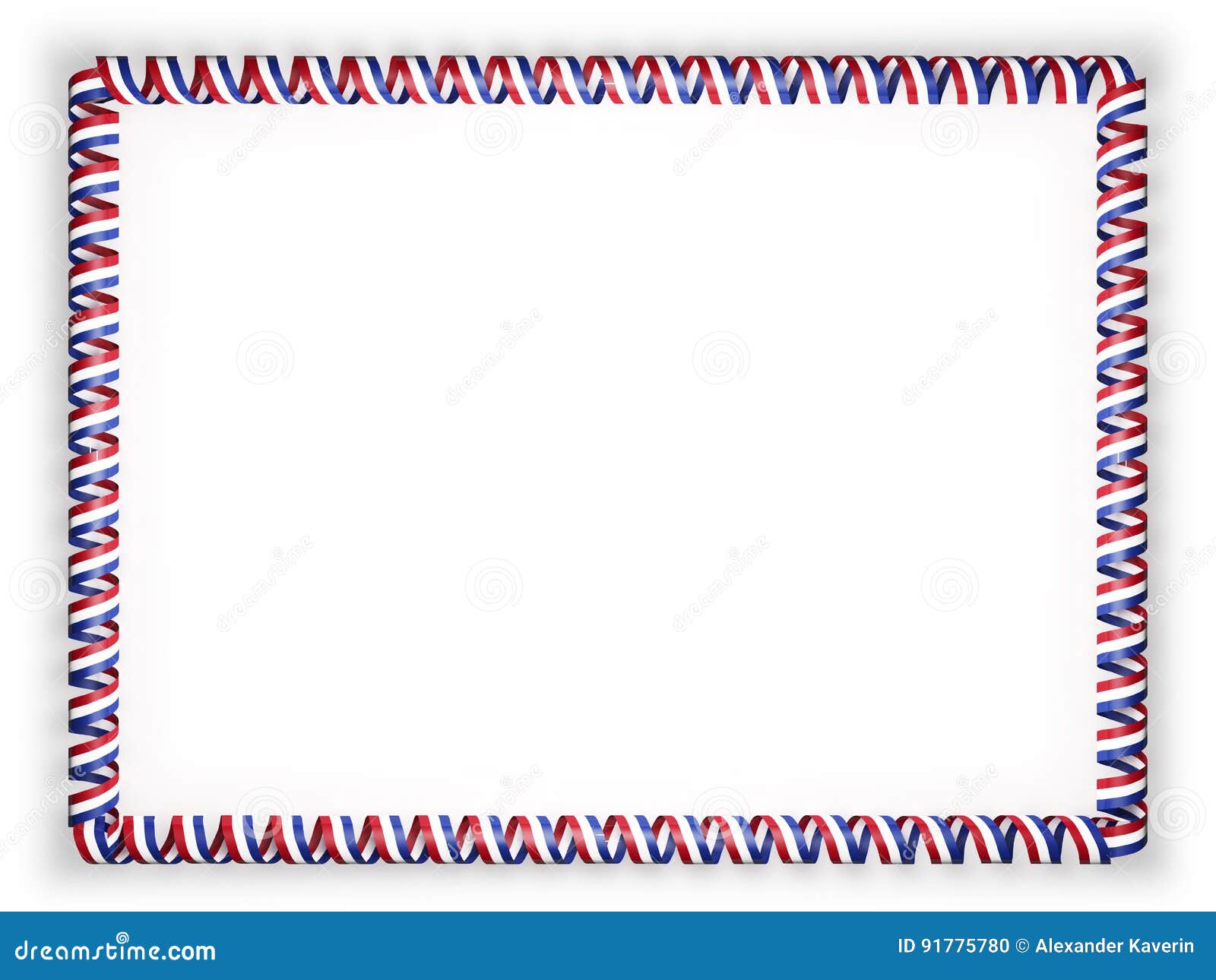 Frame and Border of Ribbon with the Netherlands Flag. 3d Illustration ...