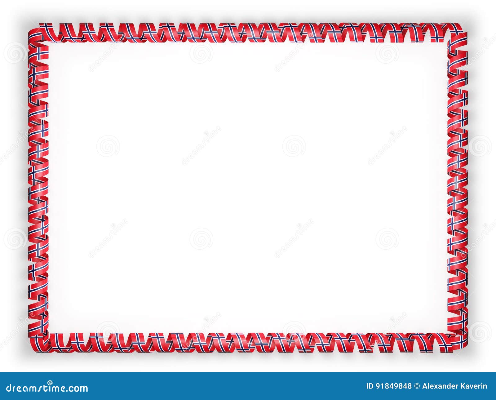 Frame and Border of Ribbon with the Norway Flag. 3d Illustration Stock ...