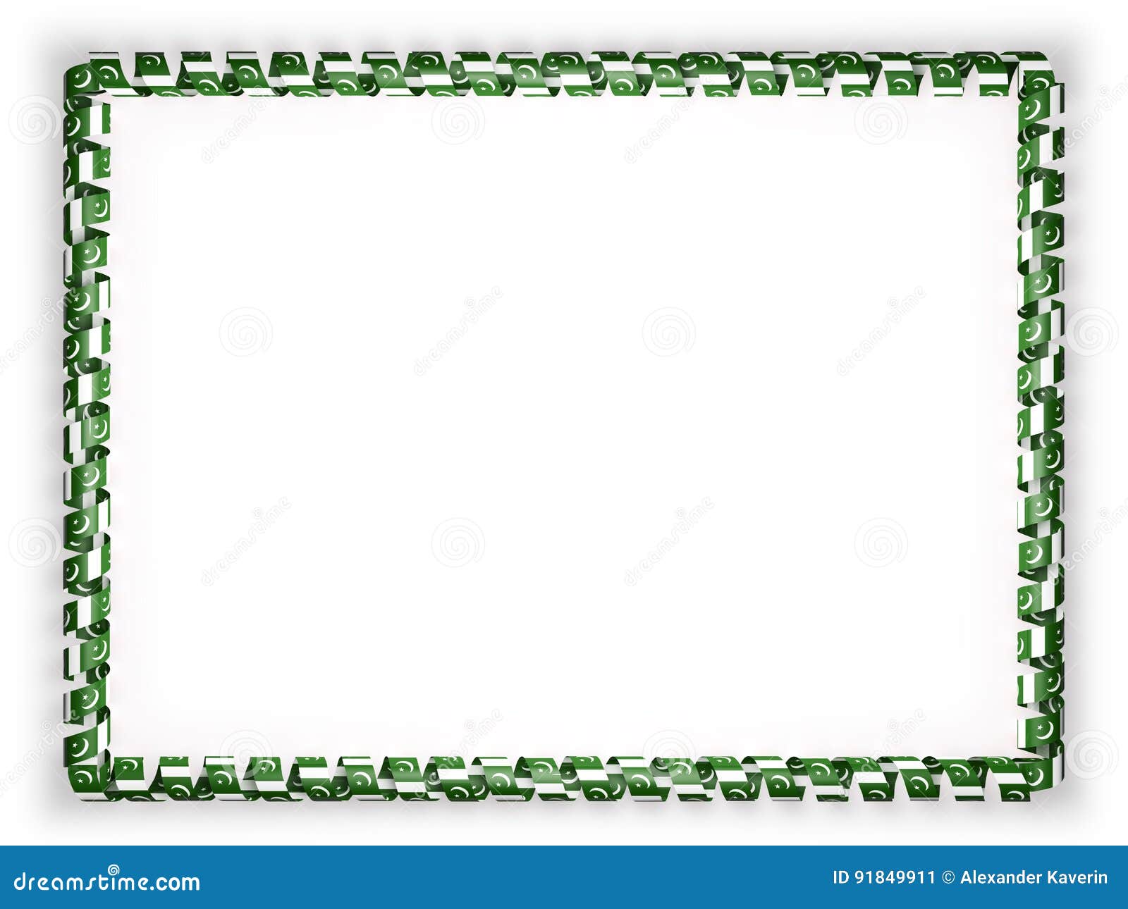 Frame and Border of Ribbon with the Pakistan Flag. 3d Illustration ...