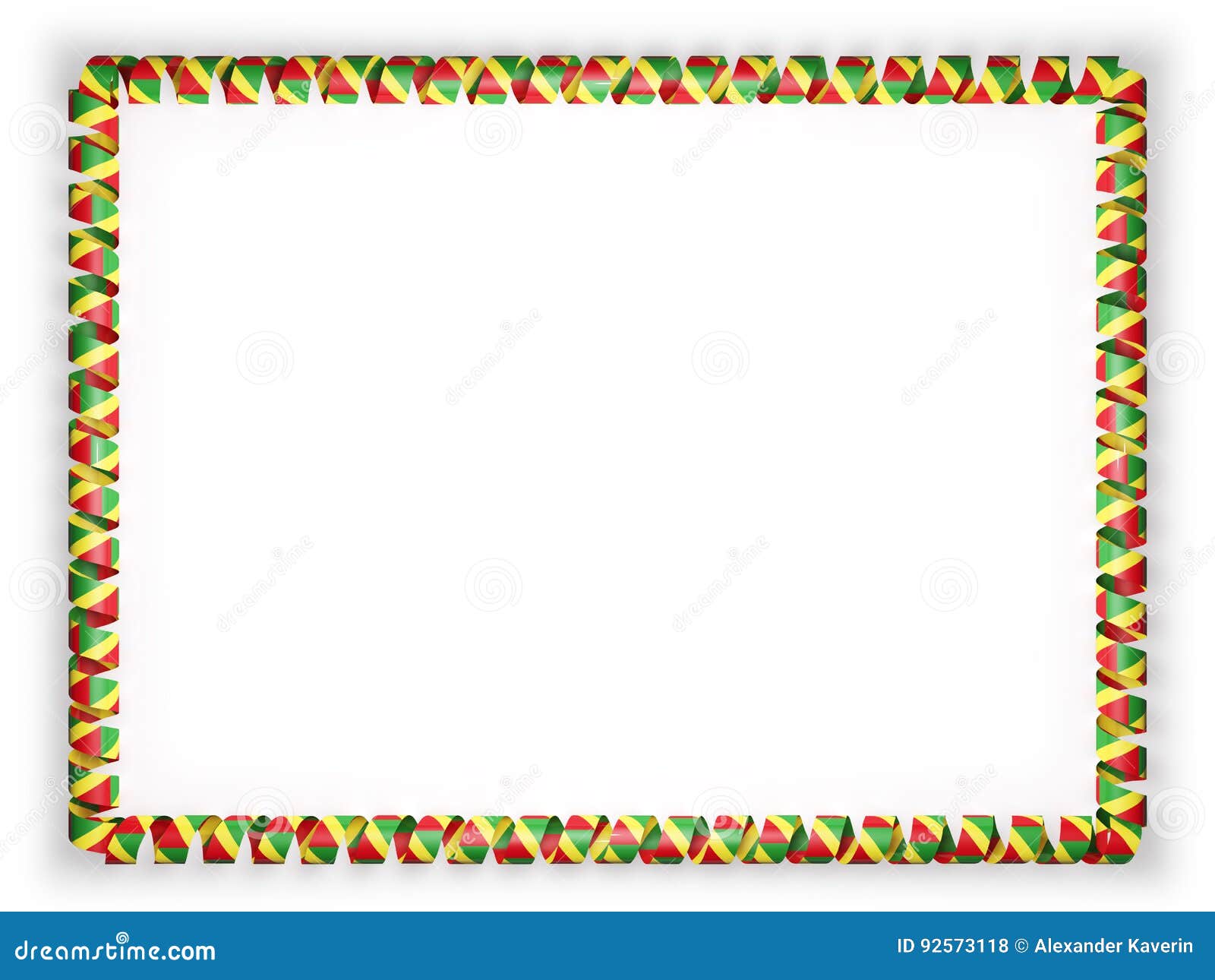 Frame and Border of Ribbon with the Republic of Congo Flag. 3d ...