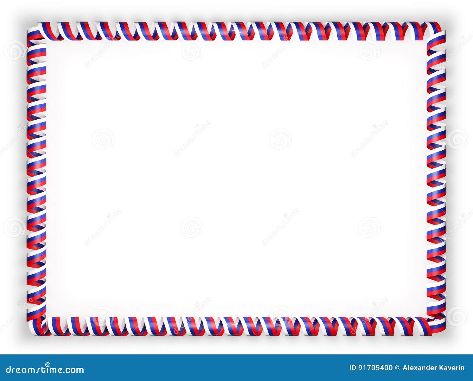 Frame and Border of Ribbon with the Russia Flag. 3d Illustration Stock ...