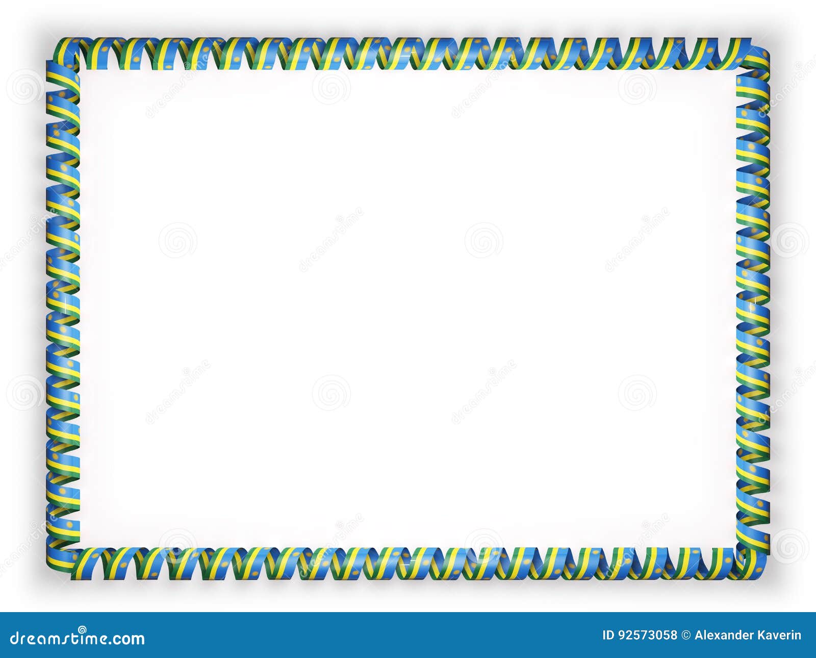 Frame and Border of Ribbon with the Rwanda Flag. 3d Illustration Stock ...