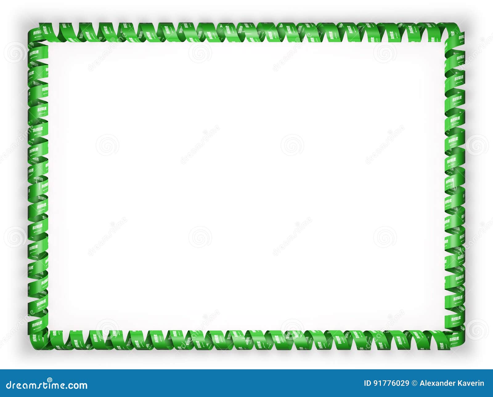 Frame and Border of Ribbon with the Saudi Arabia Flag. 3d Illustration ...