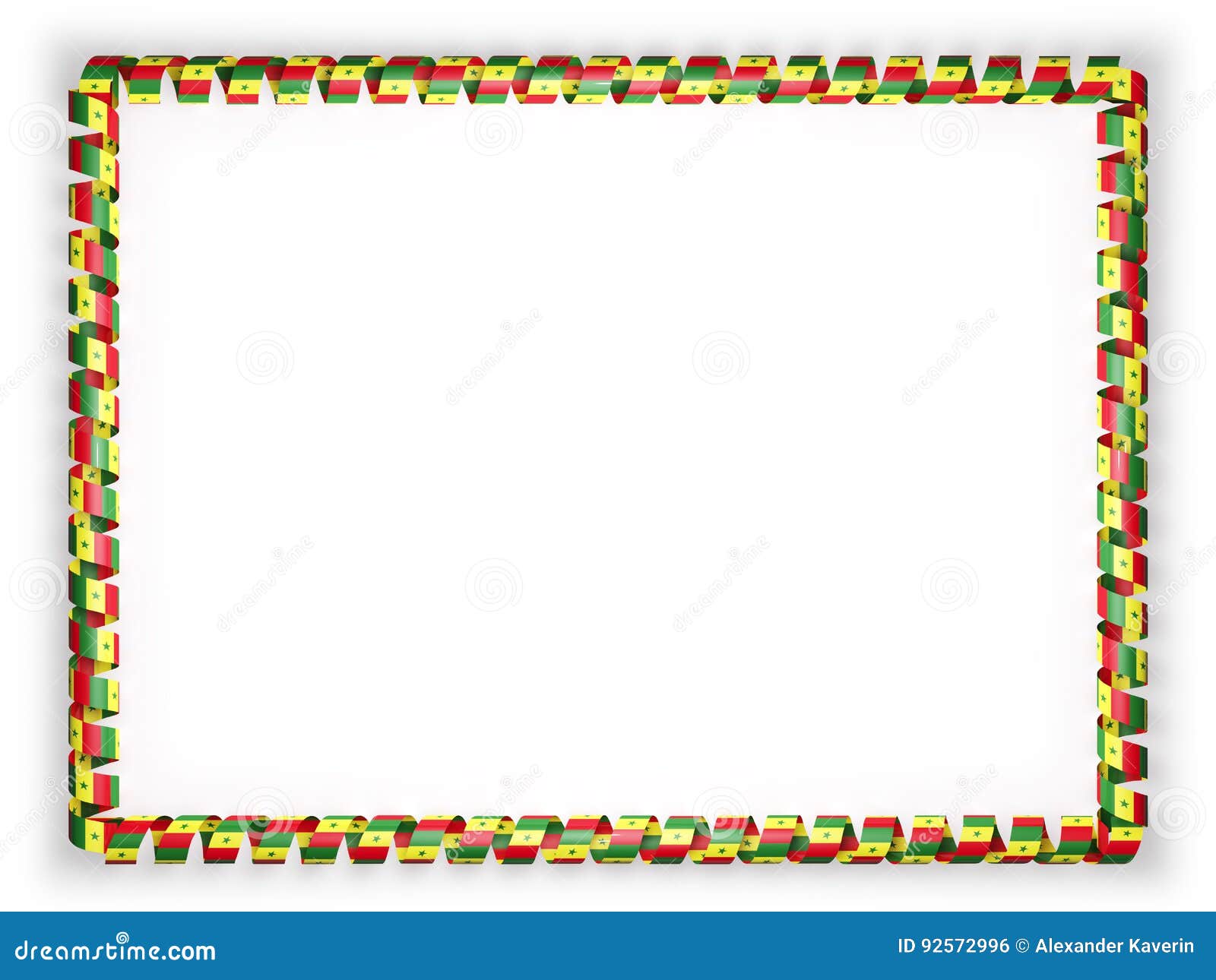 Frame and Border of Ribbon with the Senegal Flag. 3d Illustration Stock ...