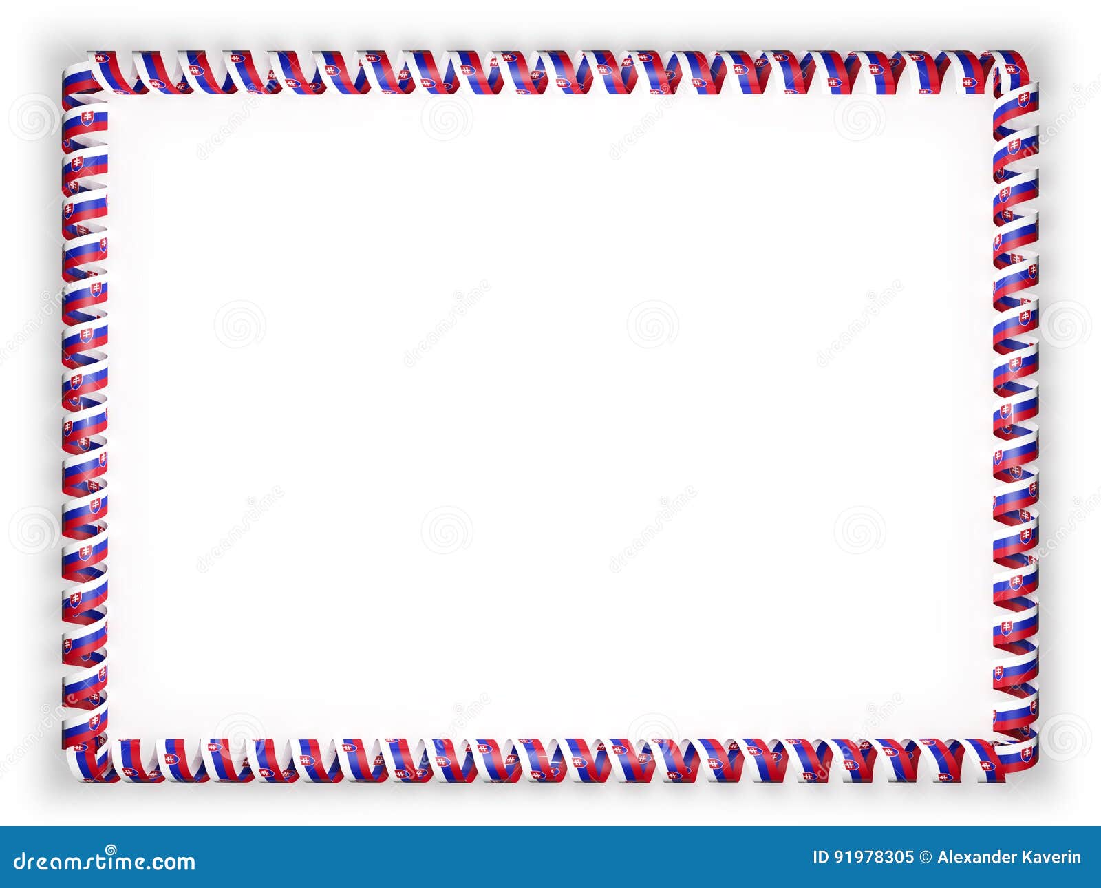 Frame and Border of Ribbon with the Slovakia Flag. 3d Illustration ...