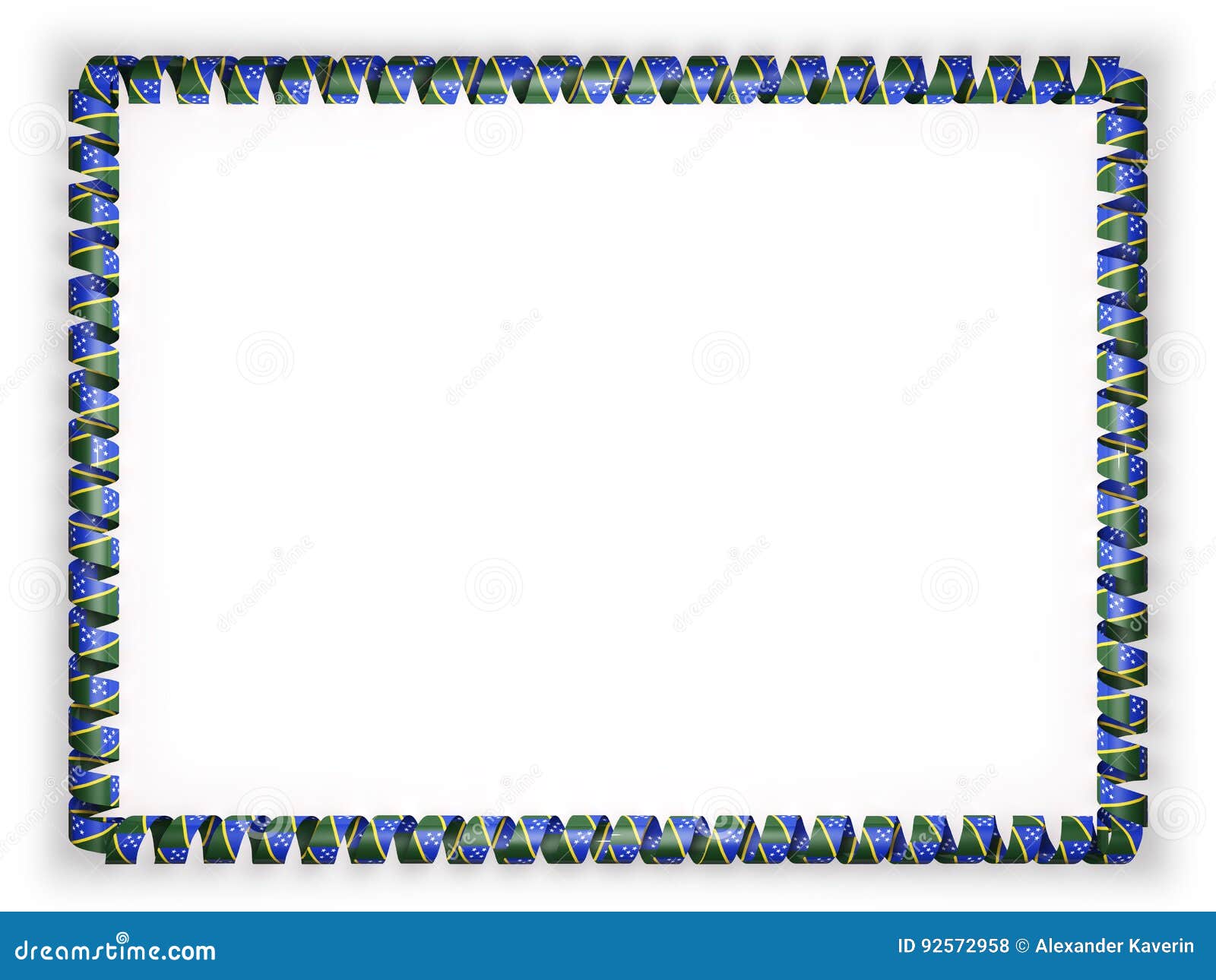 Frame and Border of Ribbon with the Solomon Islands Flag. 3d ...