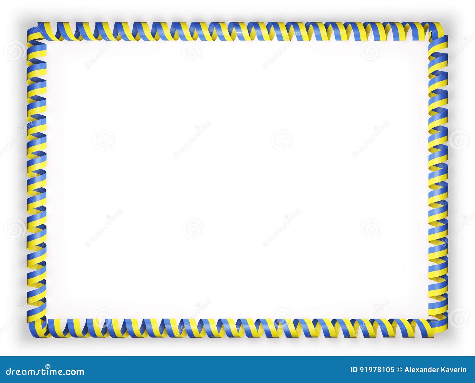 Frame and Border of Ribbon with the Ukraine Flag. 3d Illustration Stock ...