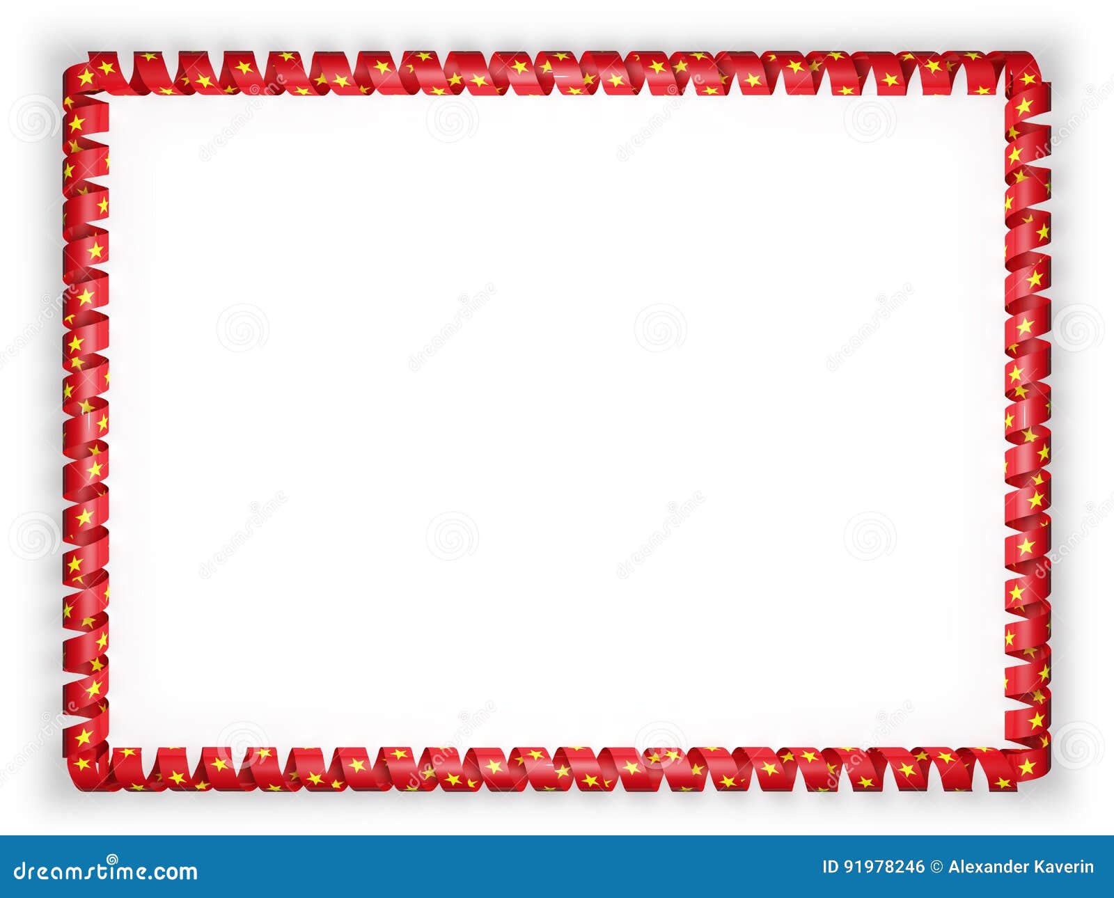Frame and Border of Ribbon with the Vietnam Flag. 3d Illustration Stock ...