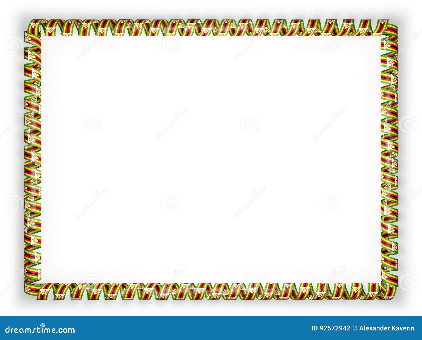 Frame and Border of Ribbon with the Zimbabwe Flag. 3d Illustration ...