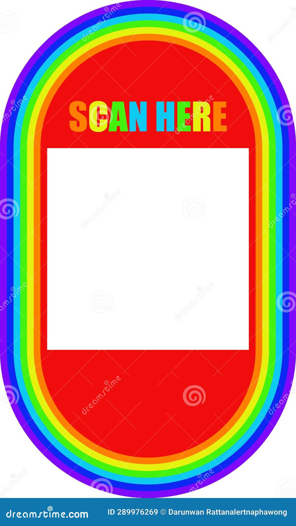 Frame Border Square Qr Code Scan for Retail Shop Rainbow Pride Colorful ...
