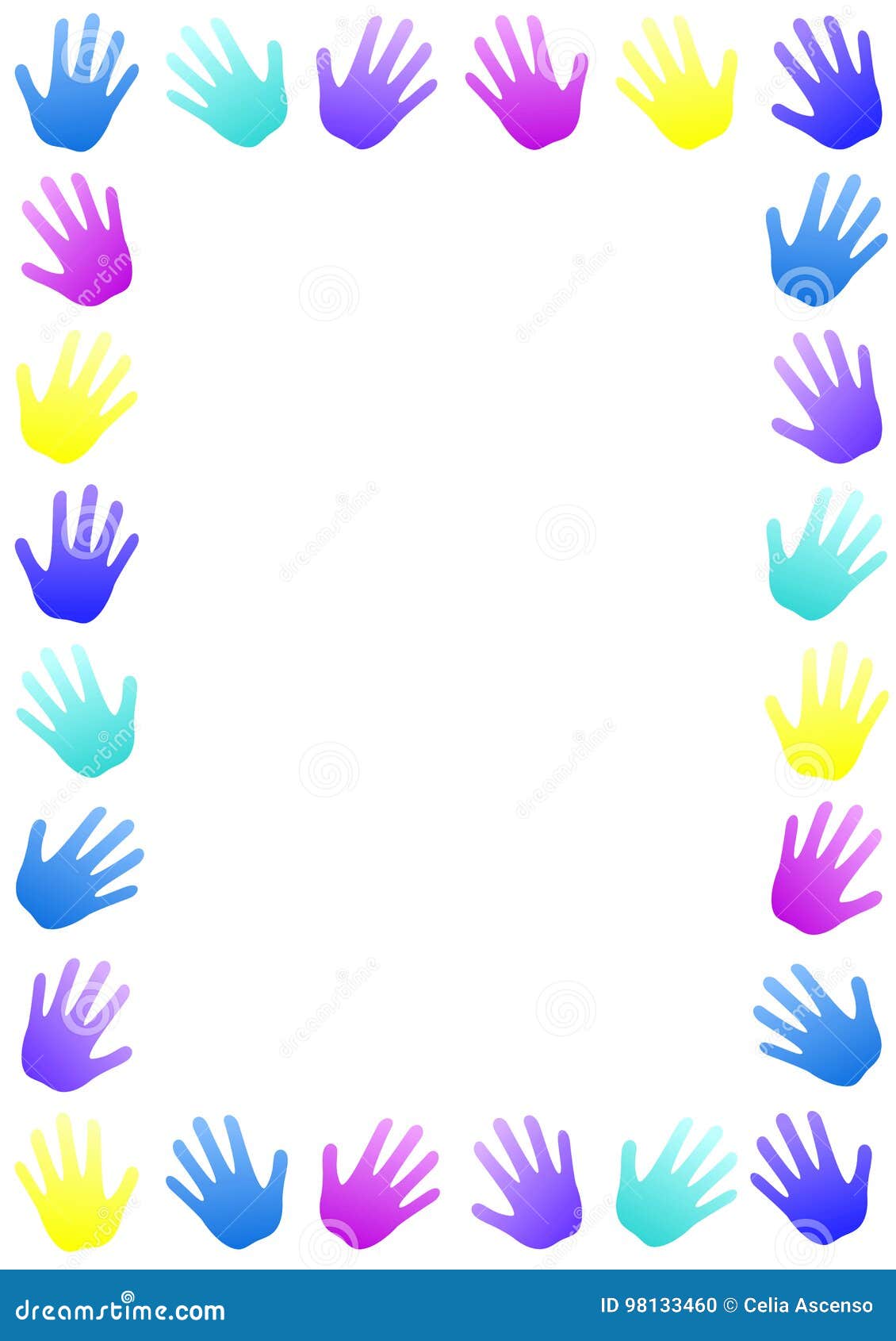 Handprint Border Vector Illustration | CartoonDealer.com #41755574