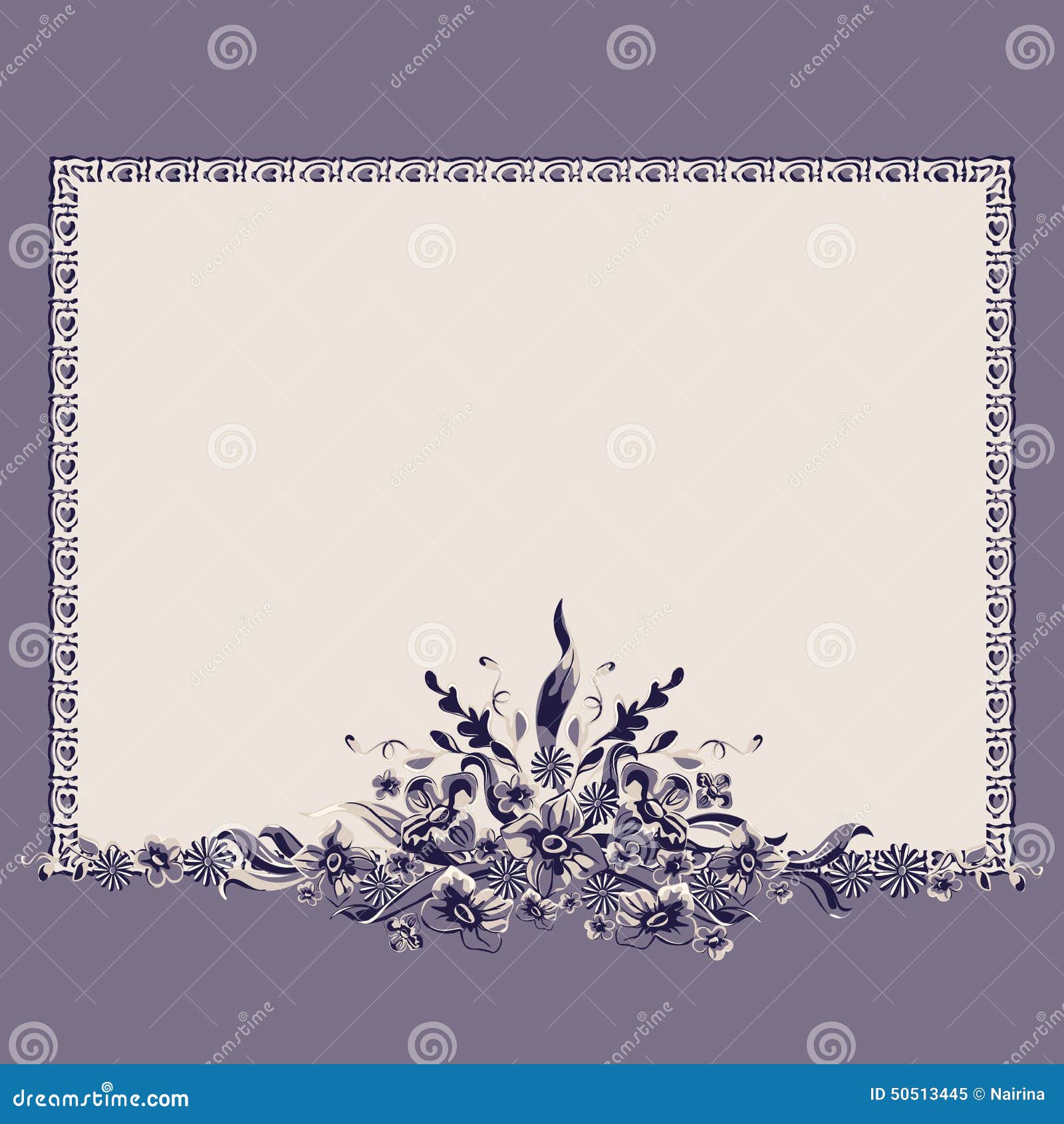 Frame Bouquet Vintage Floral Elements Pattern Stock Vector ...