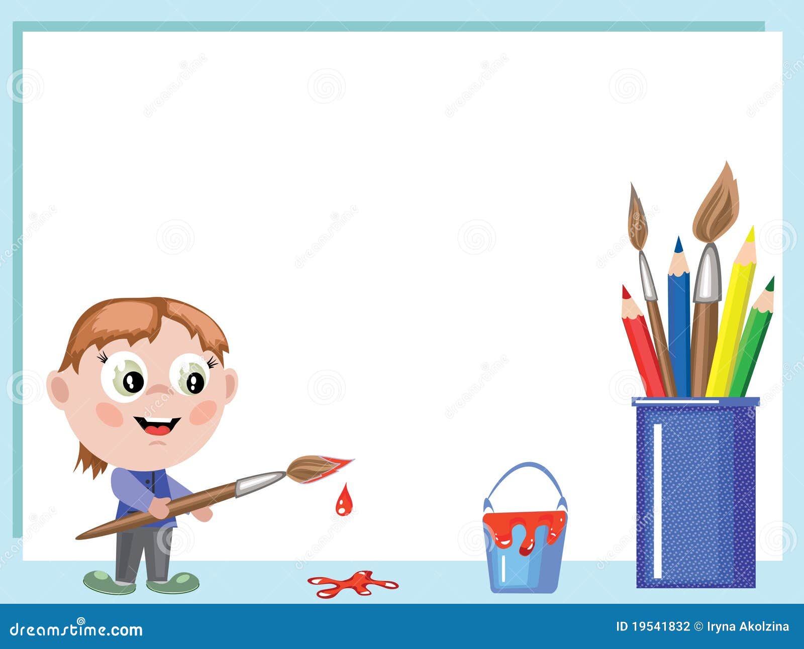 Frame with boy stock vector. Illustration of drawing - 19541832