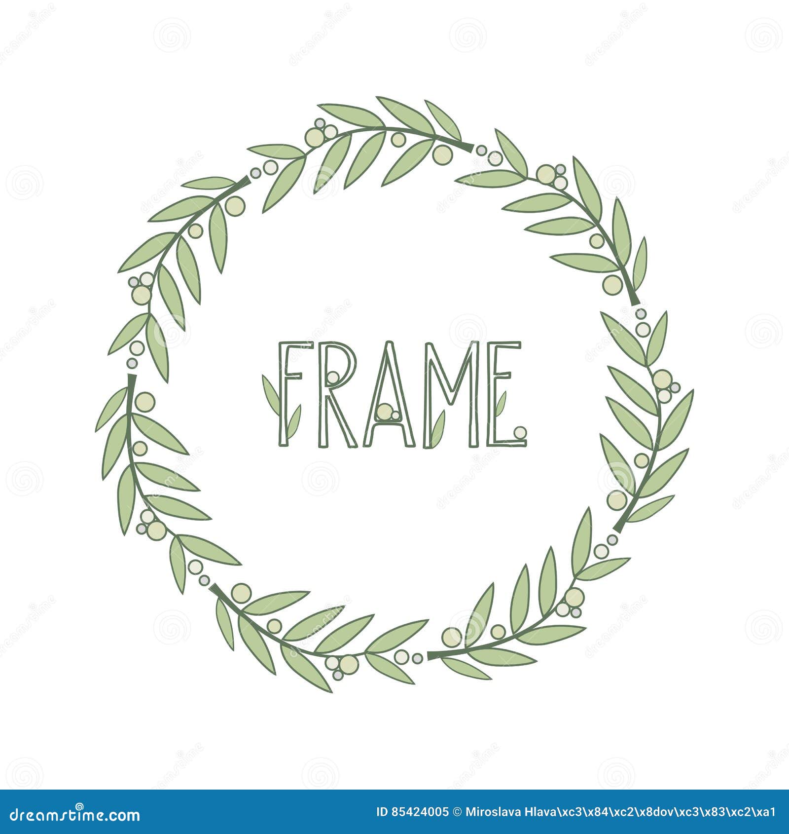 Frame branches with leaves stock vector. Illustration of heading - 85424005