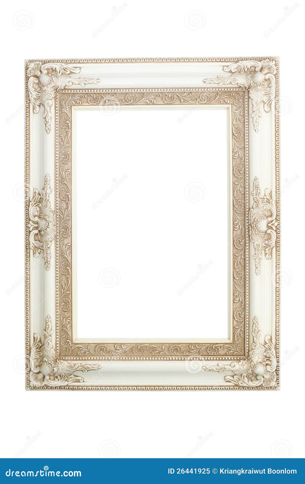 Frame Branco Do Vintage Isolado No Fundo Branco Imagem de Stock ...
