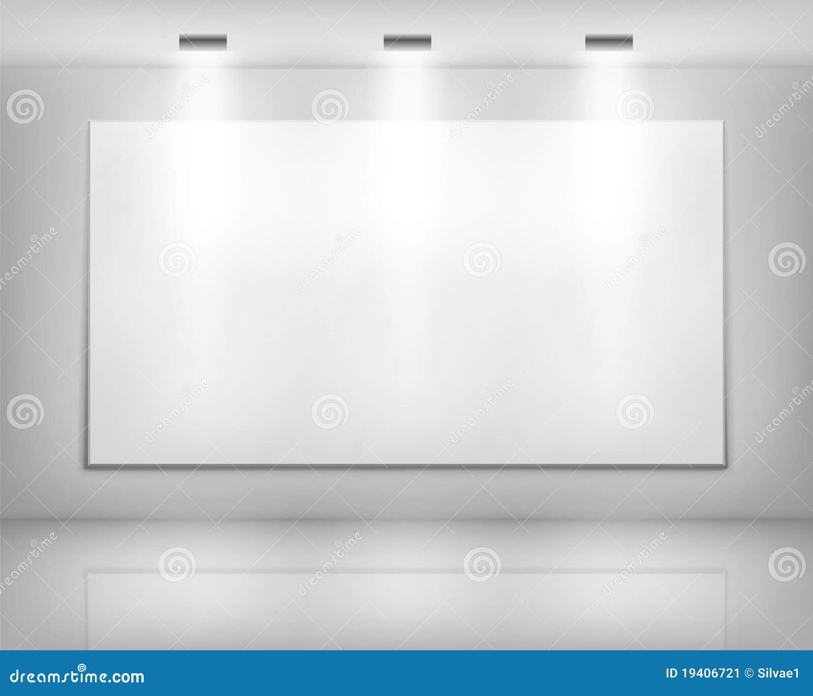 Frame Branco Na Galeria De Arte Ilustração Stock - Ilustração de ...