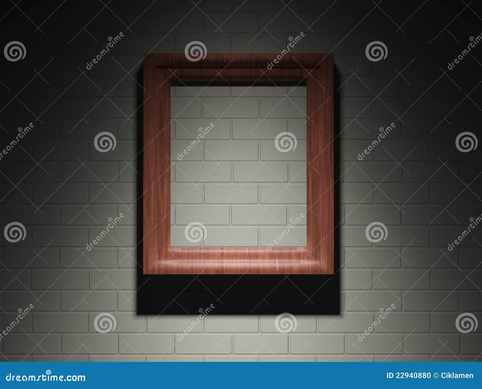 Frame on a brick wall stock illustration. Illustration of museum - 22940880