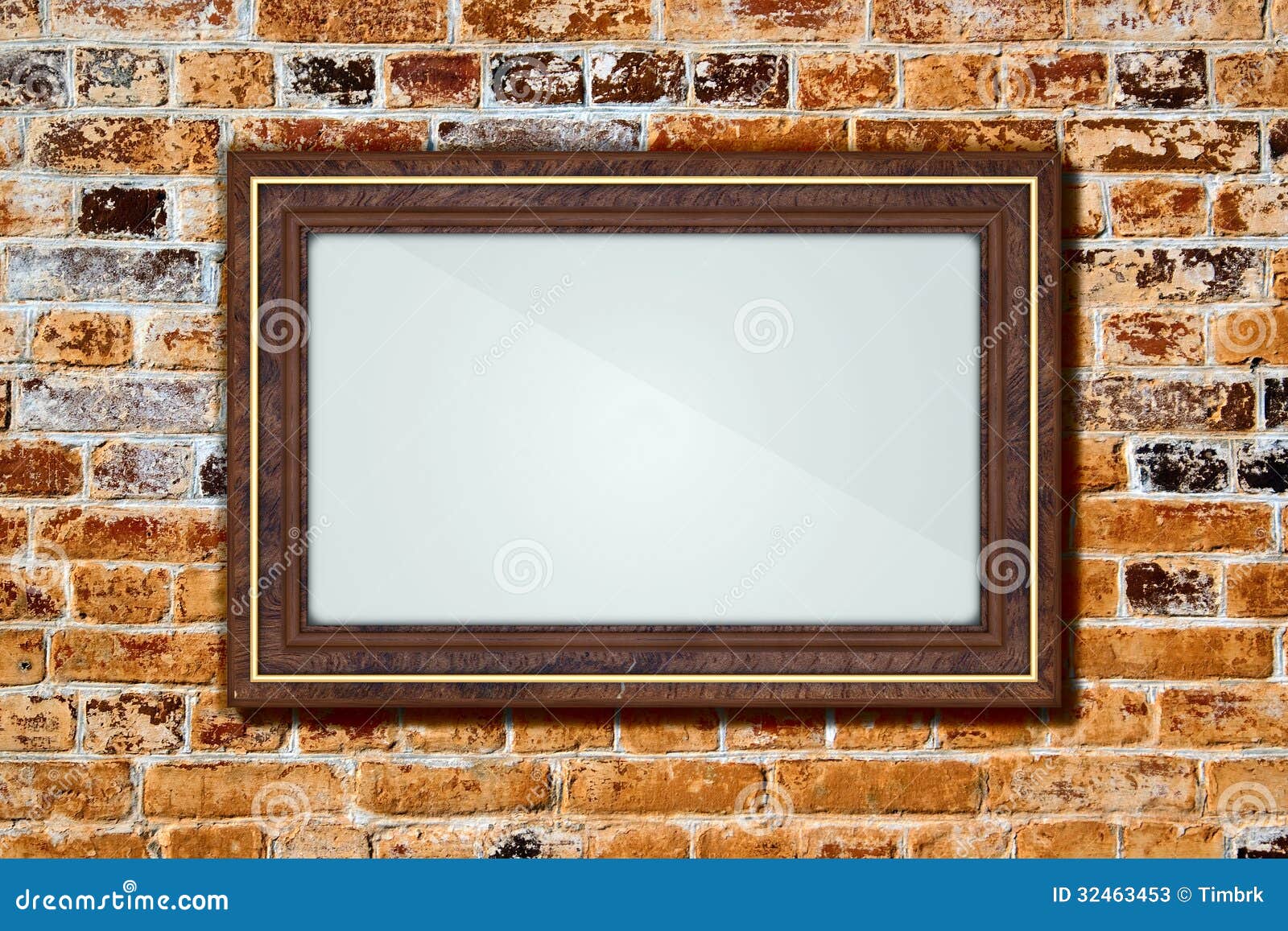 Frame on a brick wall stock illustration. Illustration of exterior ...