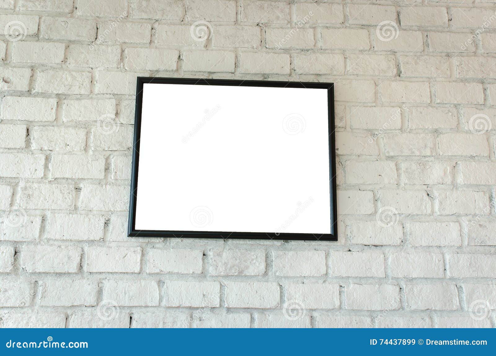 Frame on brick wall stock image. Image of decoration - 74437899