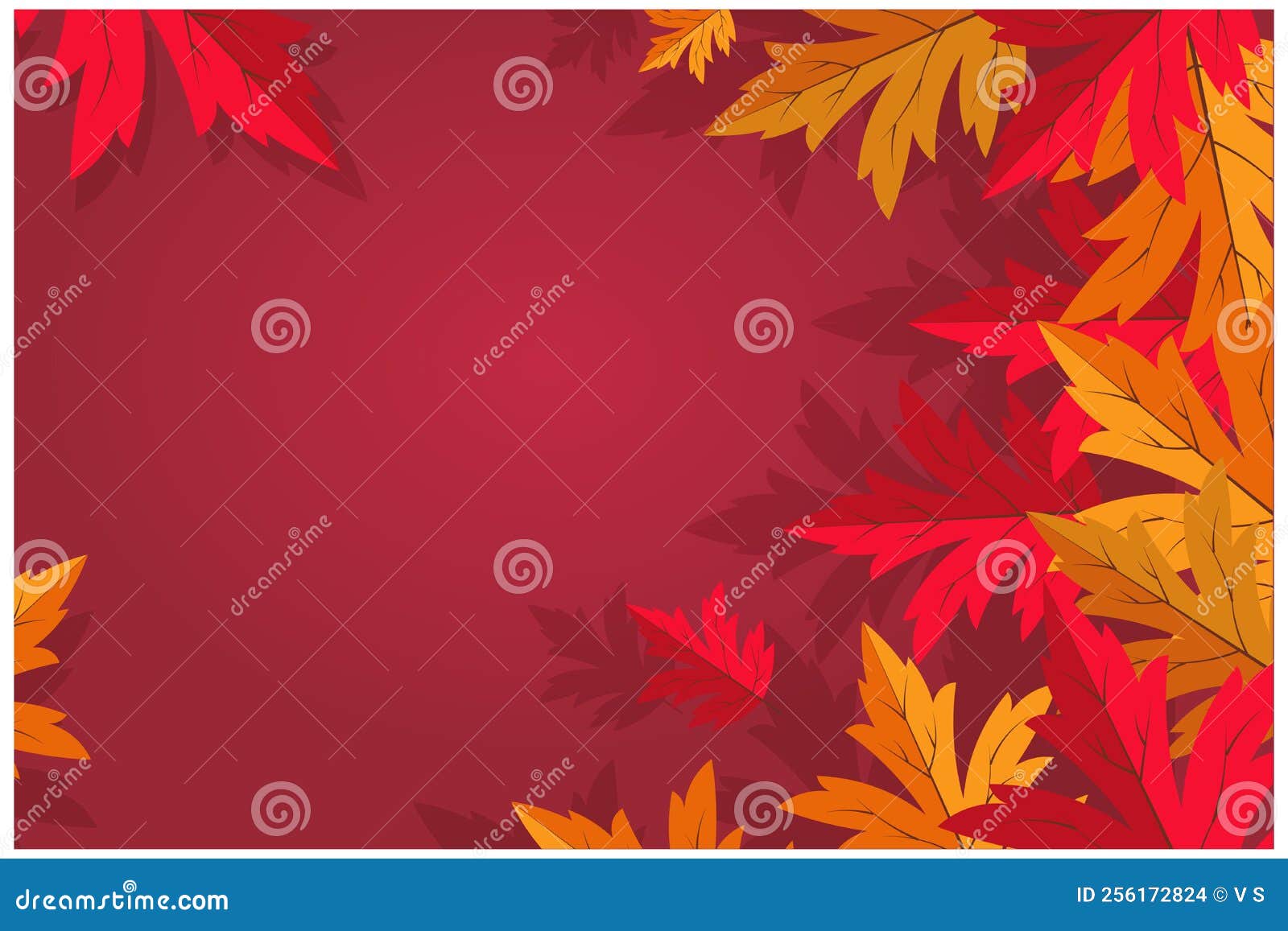 Frame with Bright Autumn Maple Leaves and Shadows on a Pink Gradient ...