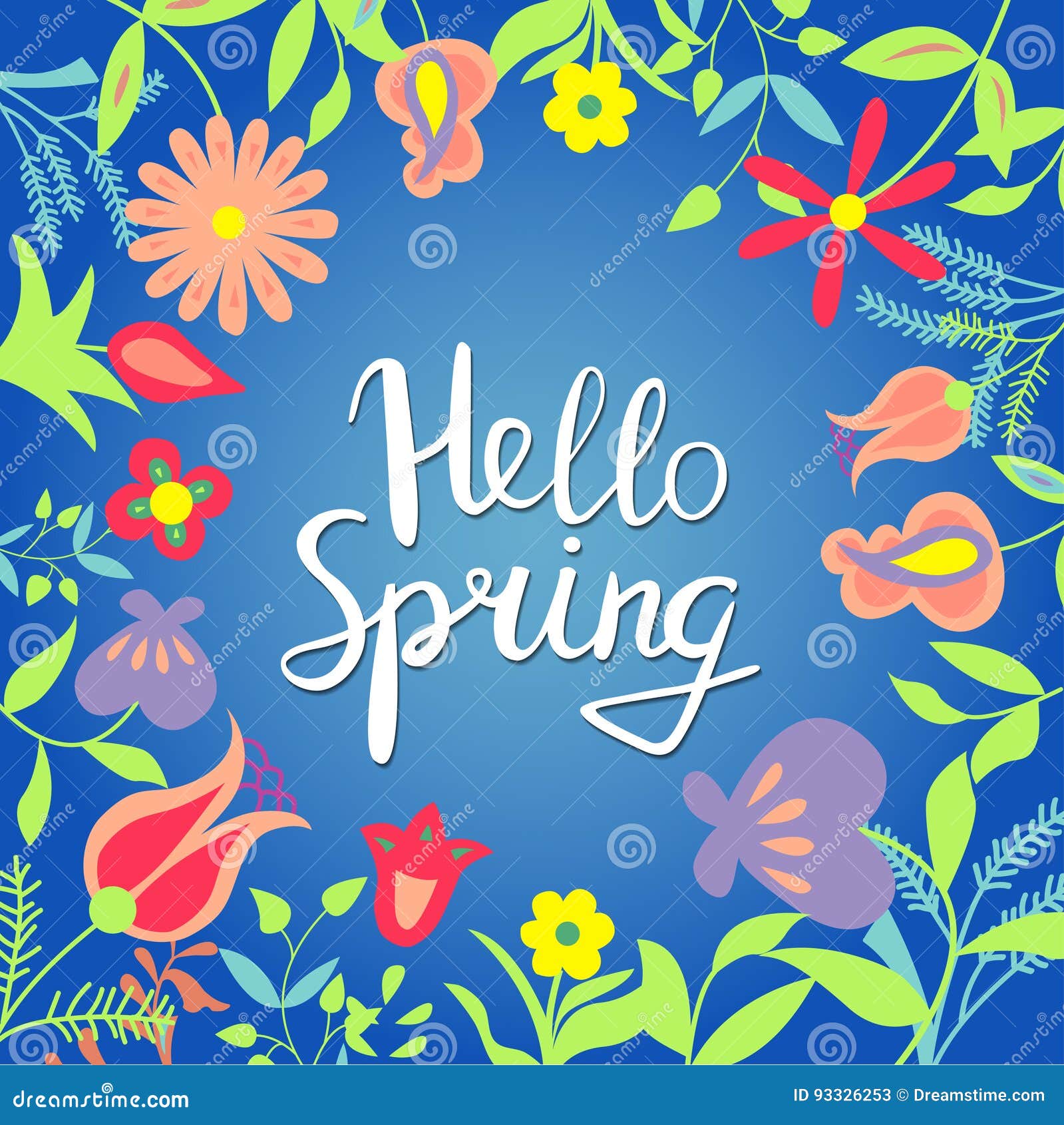 Frame brilhante da flor ilustração stock. Ilustração de verde - 93326253